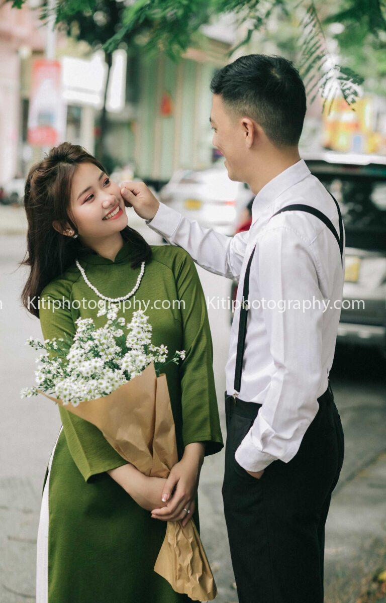 Album Ảnh Couple Áo Dài Tết 2024 Tại Chợ Hàn Đà Nẵng Hồng Nhung Kiti Photography